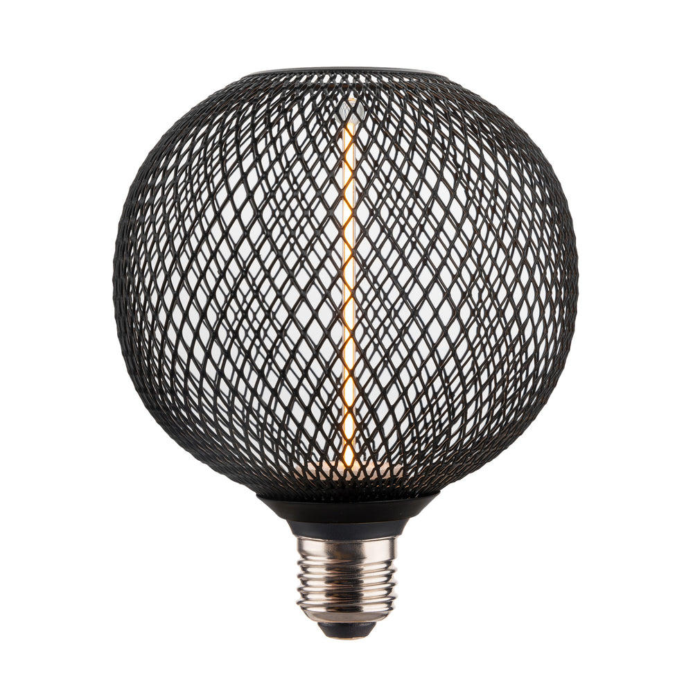 LED Metal Cage Single Filament Dimmable Bulb - 3.5W E27 - Black | Free ...