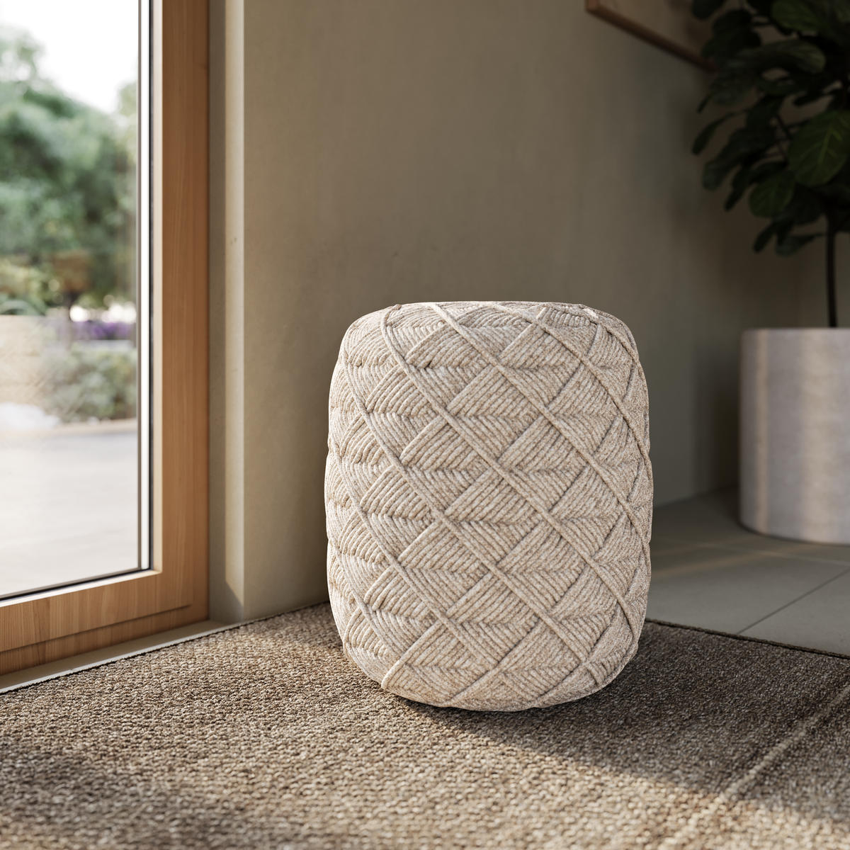 Laurel Wool Pouffe | Free shipping over £30 - Industville
