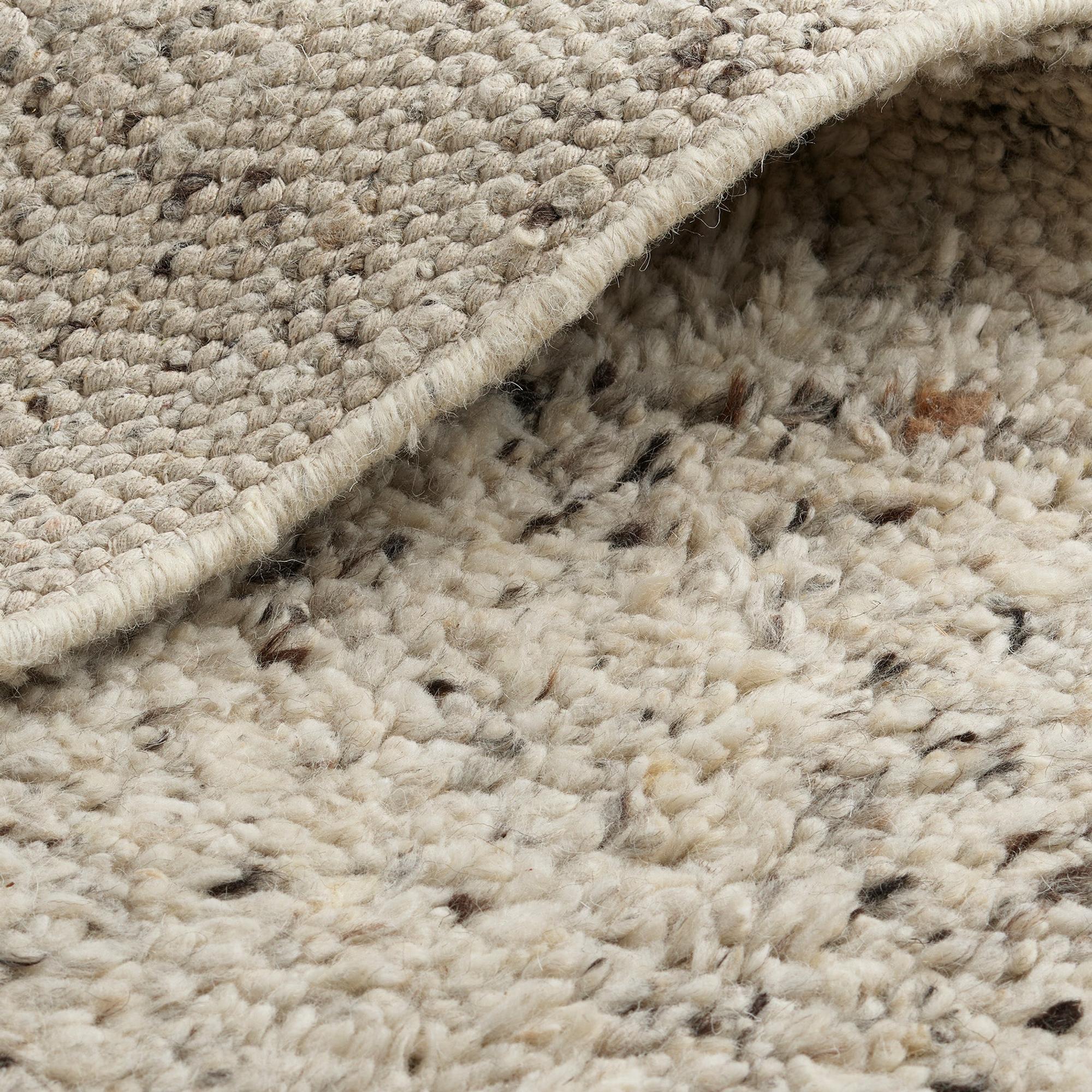 Shaggy Wool Rugs | Forres Hand Knotted Shaggy Wool Rug in Cream & Grey ...
